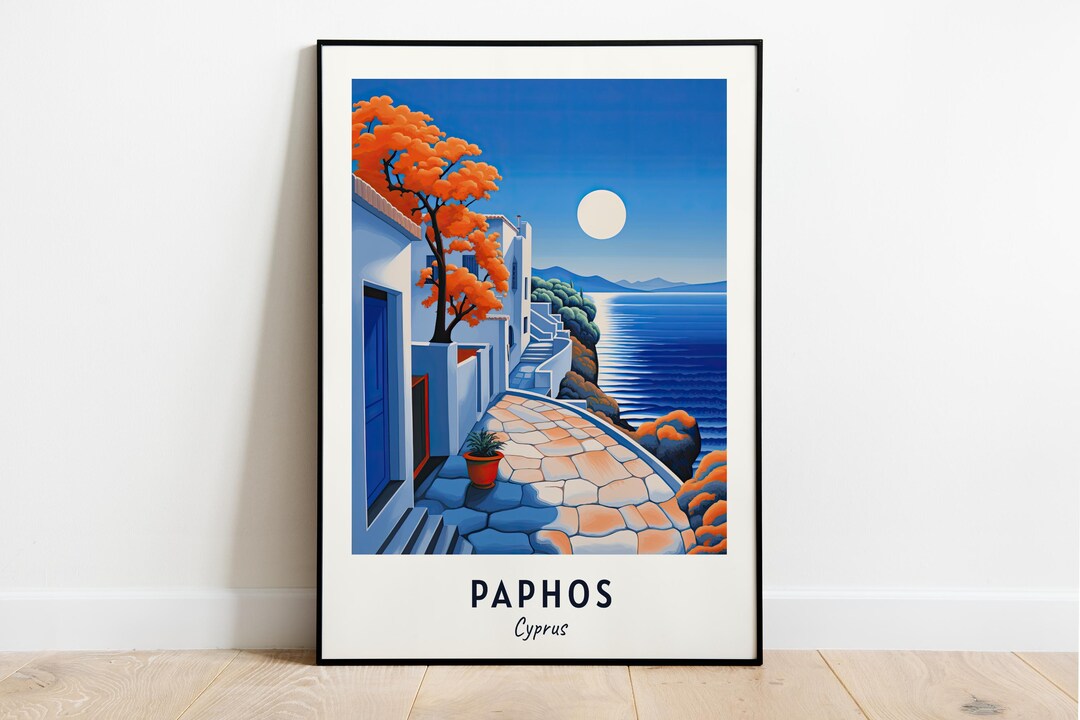 Paphos Travel Print Wall Art, Paphos - Cyprus City Print, Paphos Travel ...