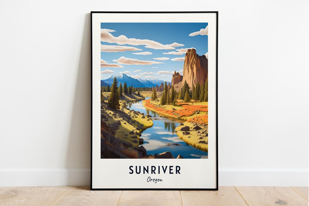 Sunriver Travel Poster Oregon Print Wall Art City Print Cityscape ...