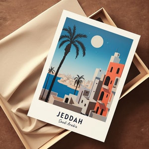 Jeddah City Print, Jeddah Travel Poster, Saudi Arabia Travel Gift ...