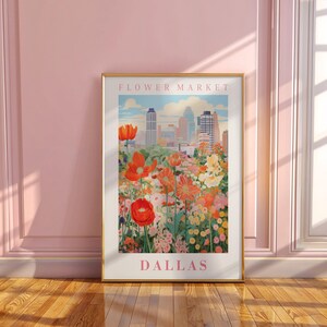 Dallas Flower Market Poster, Wall Decor, United States Floral ...