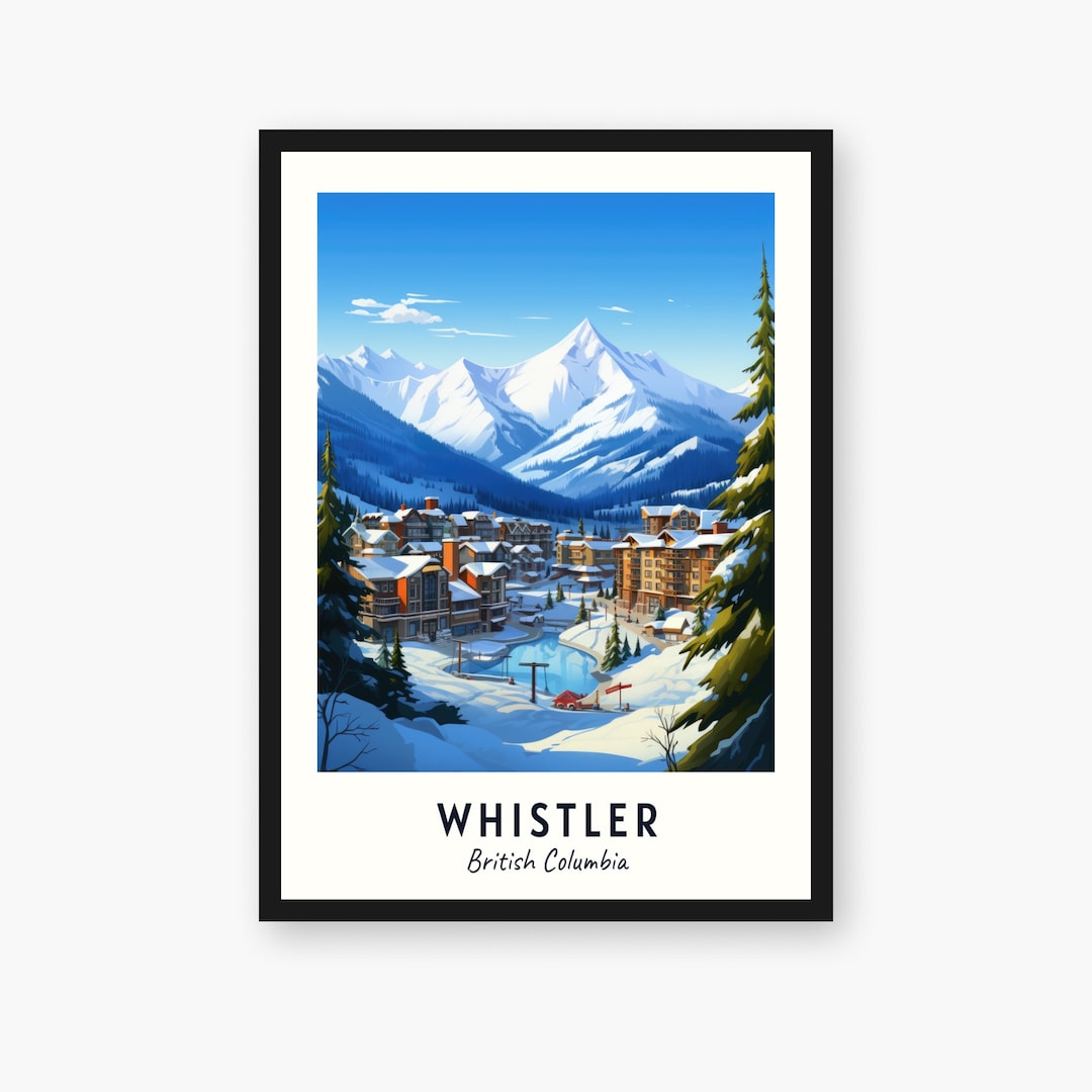 Whistler Travel Print, Whistler Ski Poster, British Columbia Ski Poster ...