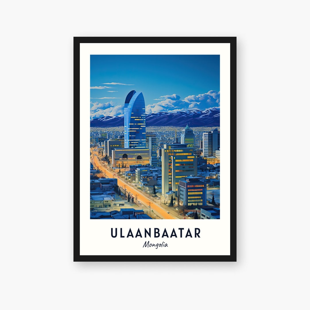Ulaanbaatar City Print Ulaanbaatar Travel Poster Mongolia - Etsy.de