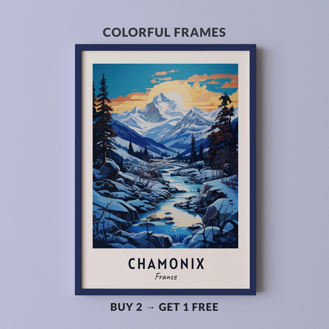Chamonix Travel Poster France Print Wall Art City Print Cityscape ...