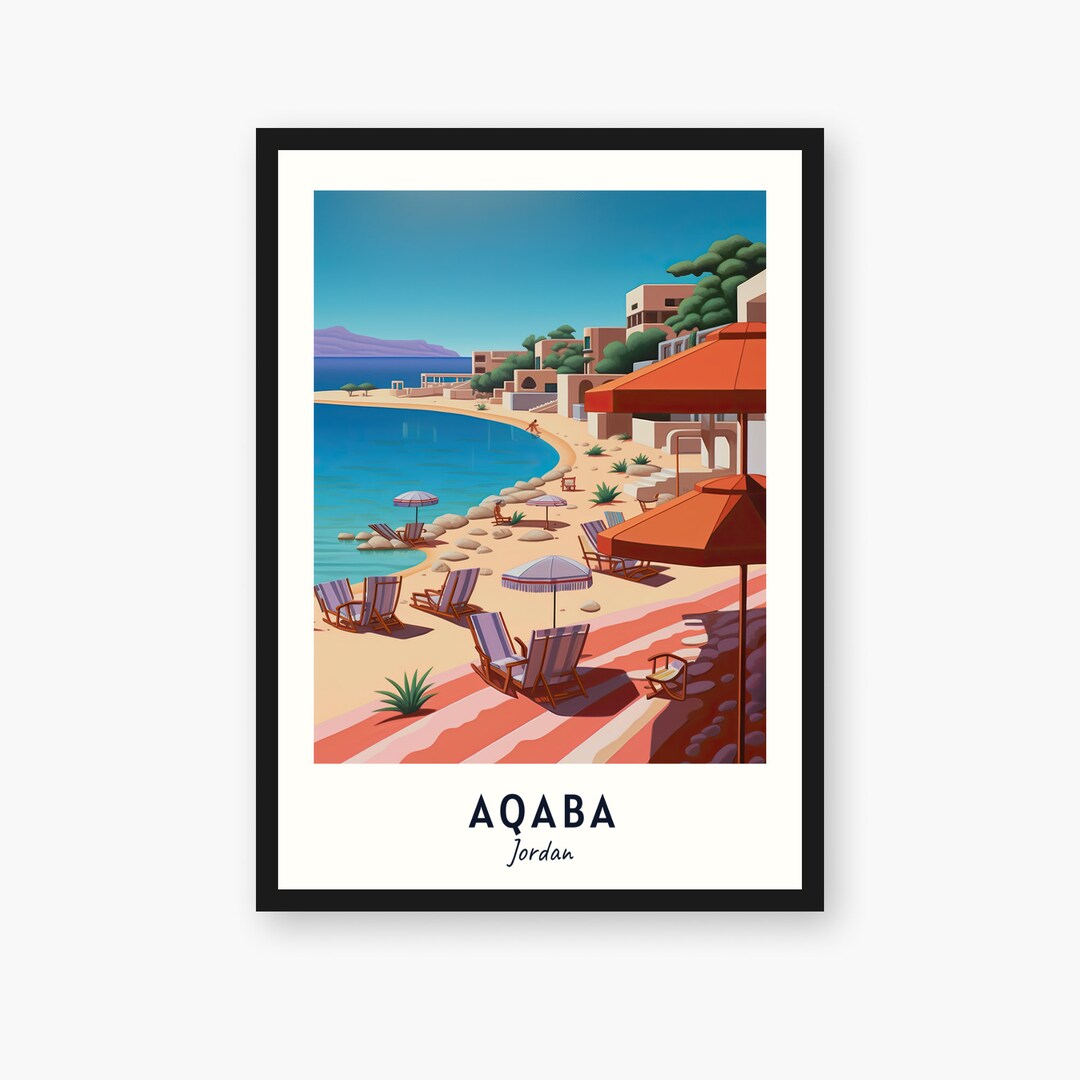 Aqaba Travel Print, Aqaba Jordan Travel Gift, Printable City Poster ...