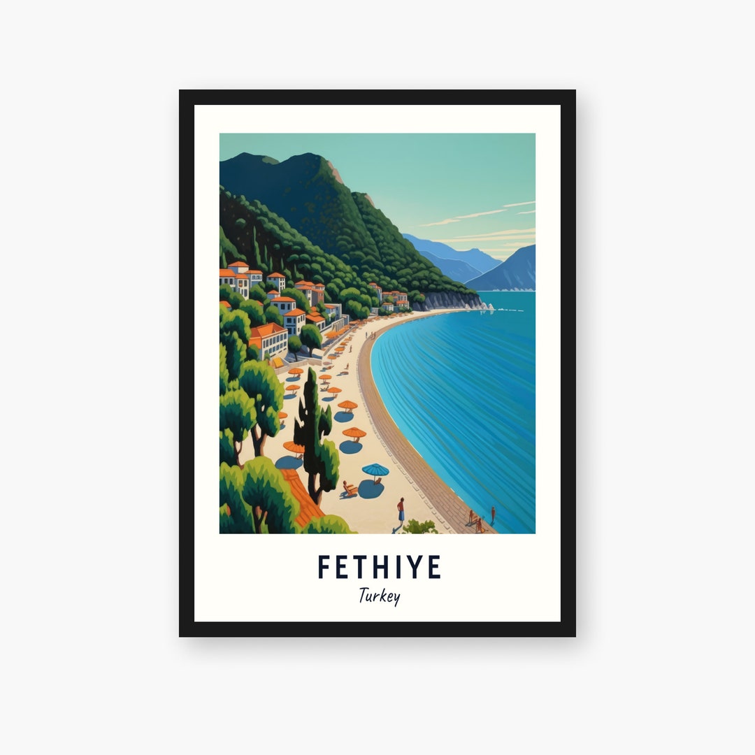 Oludeniz Beach Travel Print Wall Art, Fethiye Turkey City Print ...
