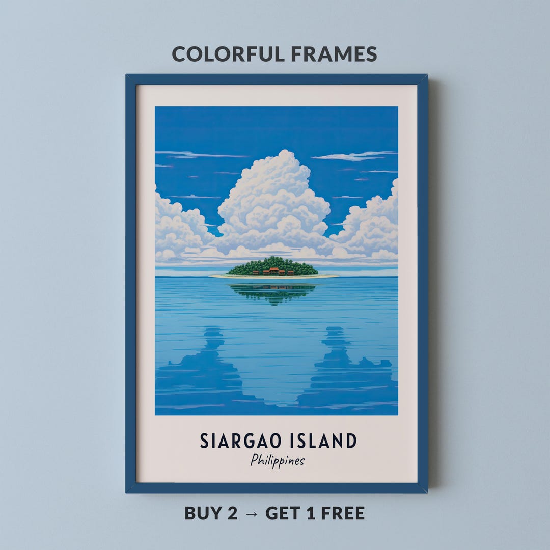 Siargao Island Travel Poster Cloud 9 Wall Art Philippines Print ...