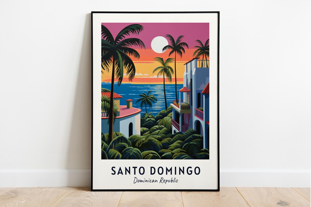 Santo Domingo Travel Poster Dominican Republic Print Wall Art City ...