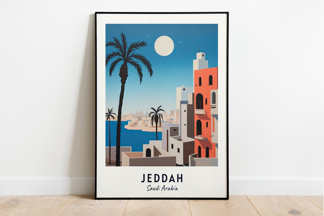 Jeddah City Print, Jeddah Travel Poster, Saudi Arabia Travel Gift ...