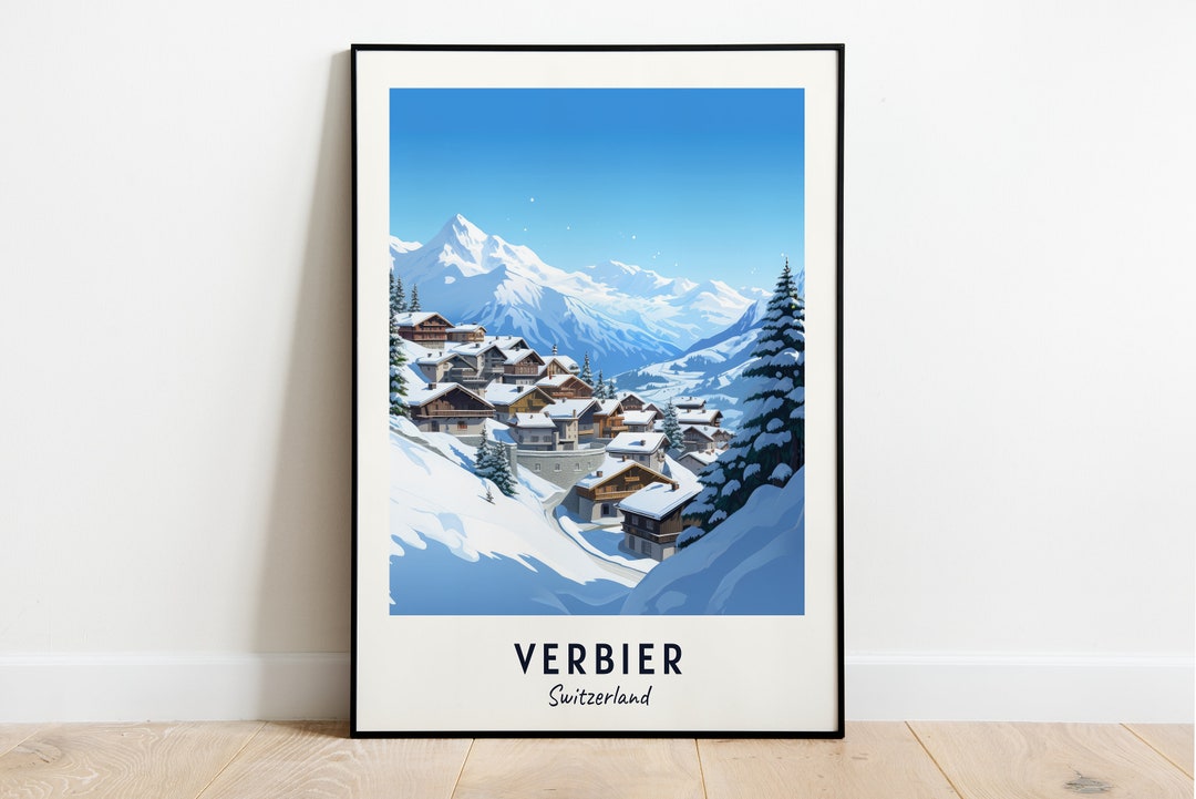 Verbier Travel Print, Verbier Ski Poster, Switzerland Ski Poster ...