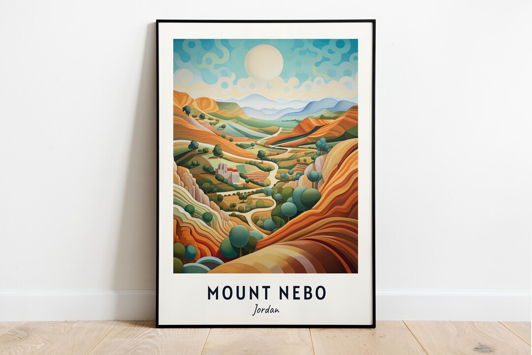 Mount Nebo Travel Poster Mount Nebo Wall Art Jordan Print Cityscape ...