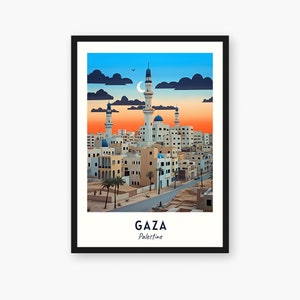 Gaza City Print, Gaza Travel Poster, Palestine Travel Gift, Gaza ...
