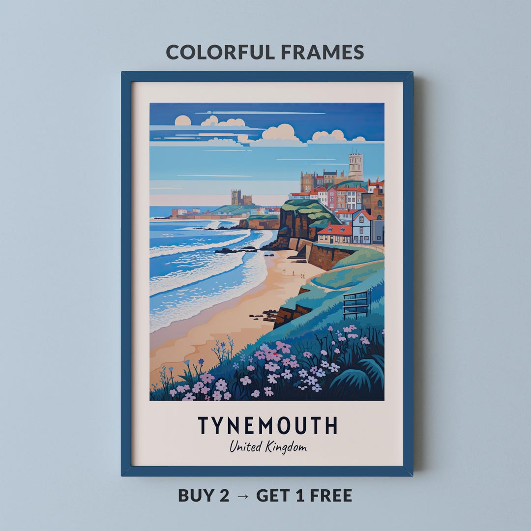Tynemouth Travel Poster Tynemouth United Kingdom Wall Art United ...