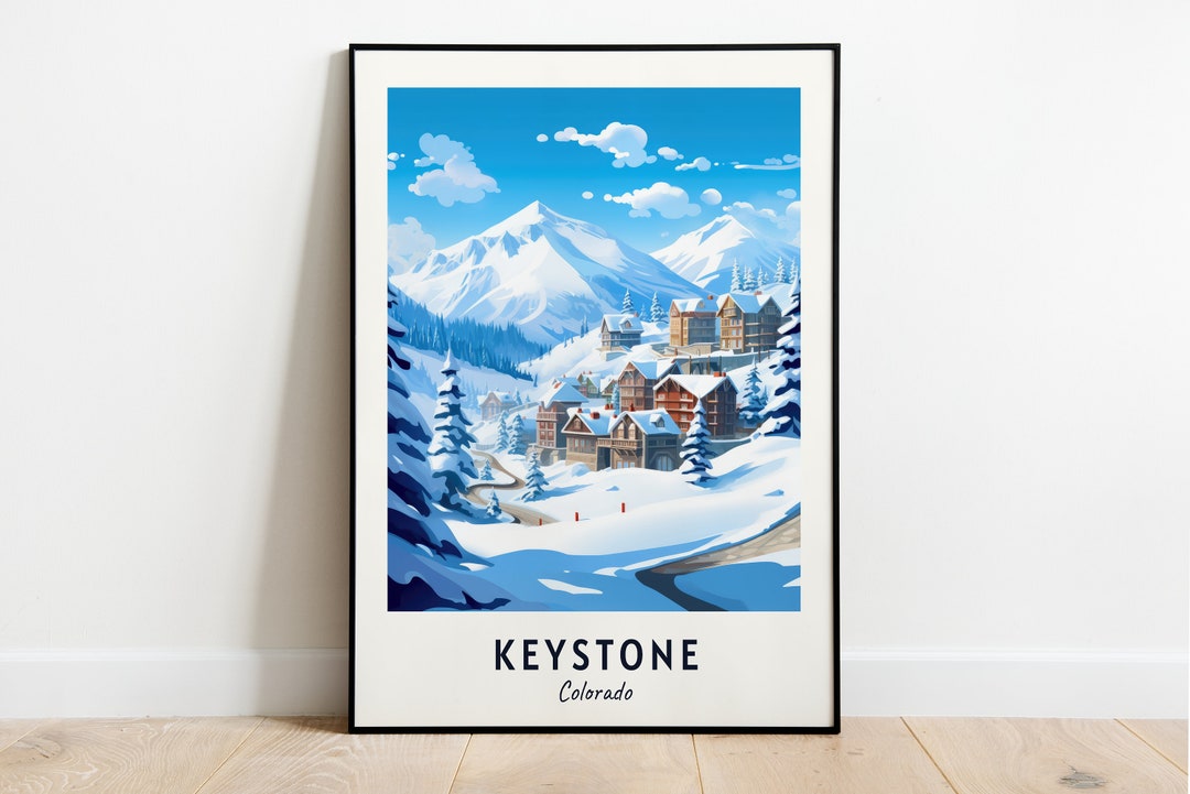 Keystone Travel Print, Keystone Ski Poster, Colorado Ski Poster ...