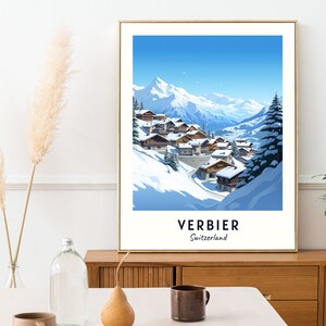Verbier Travel Print, Verbier Ski Poster, Switzerland Ski Poster ...