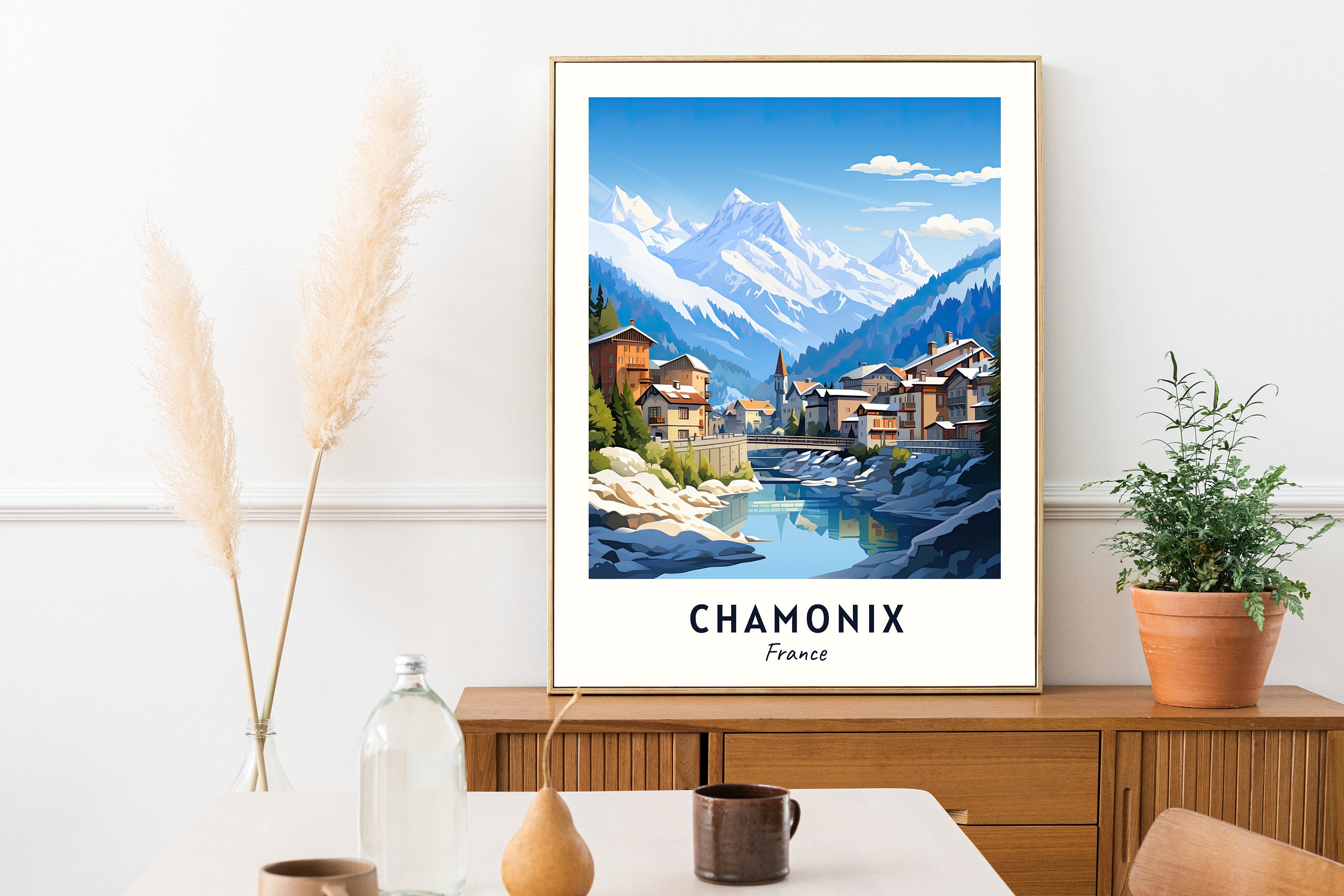 Chamonix Travel Print, Chamonix Ski Poster, France Ski Poster, Chamonix ...