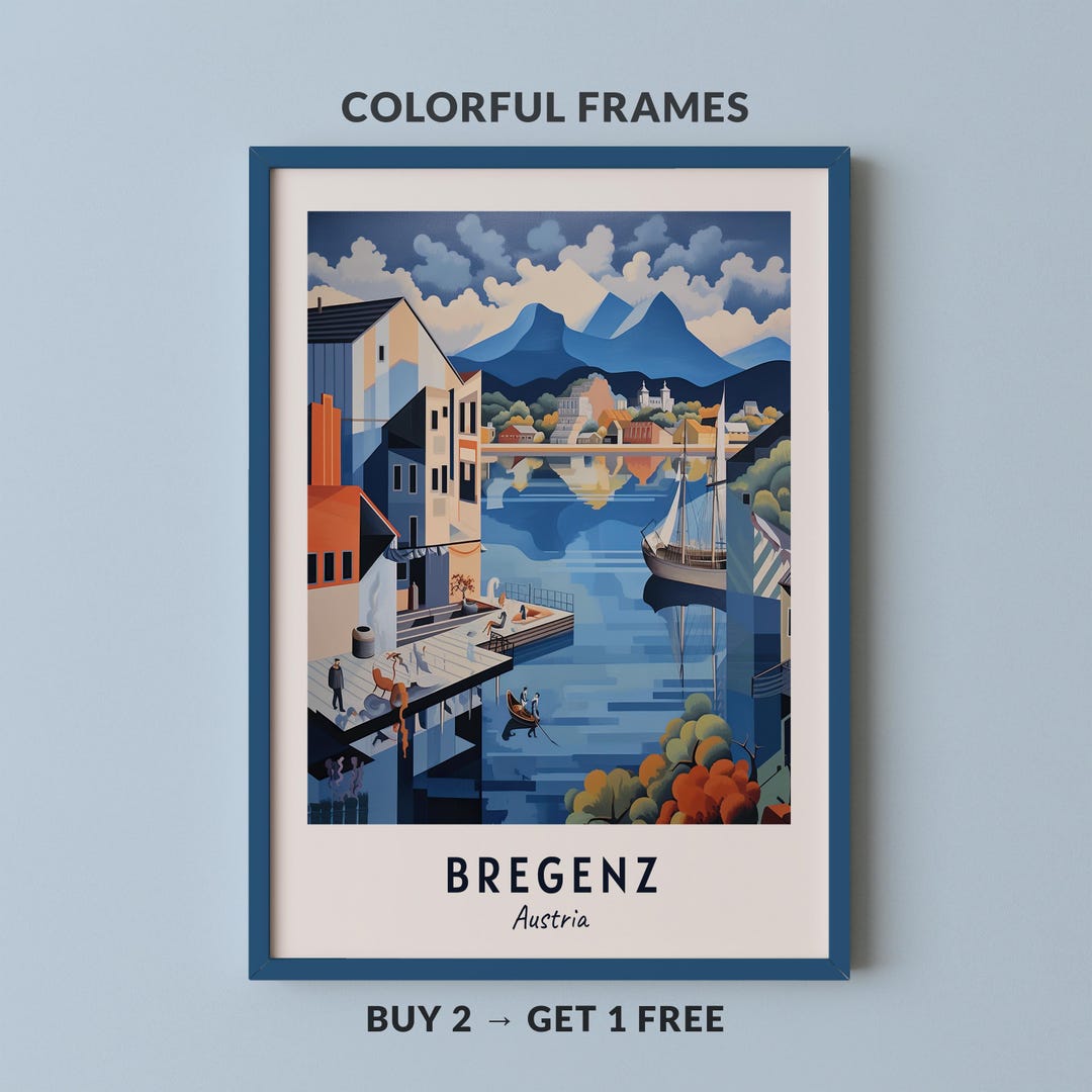 Bregenz Travel Poster Bregenz Festival and Lake Stage Wall Art Austria ...