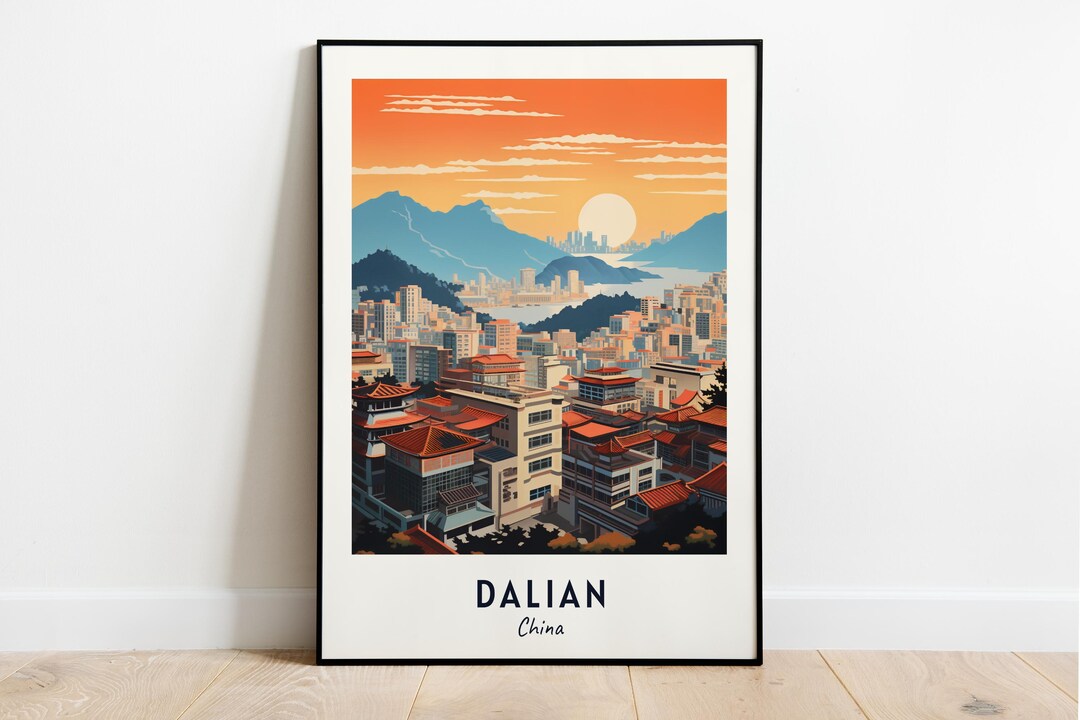 Dalian Travel Print Wall Art, Dalian - China City Print, Dalian Travel ...