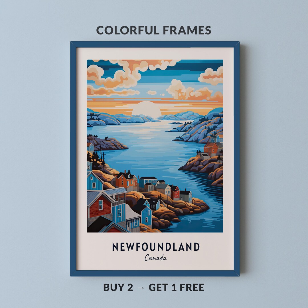 Newfoundland Travel Poster Canada Print Wall Art City Print Cityscape ...
