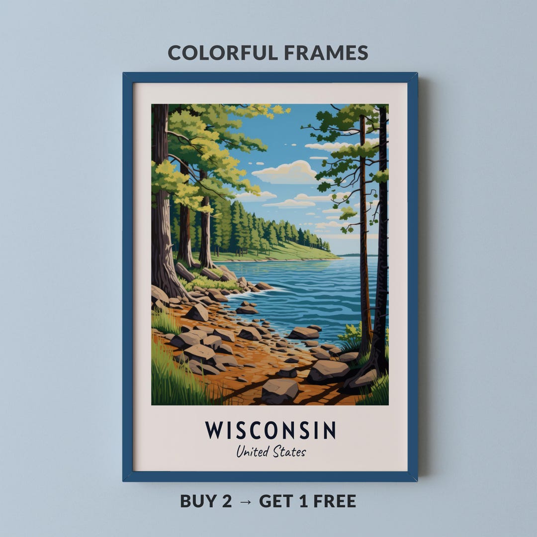 Wisconsin Travel Poster United States Print Wall Art City Print ...