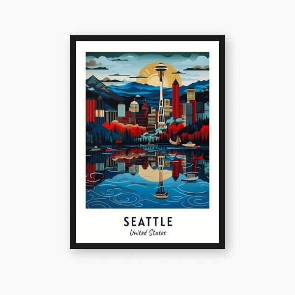 Seattle Poster - Etsy