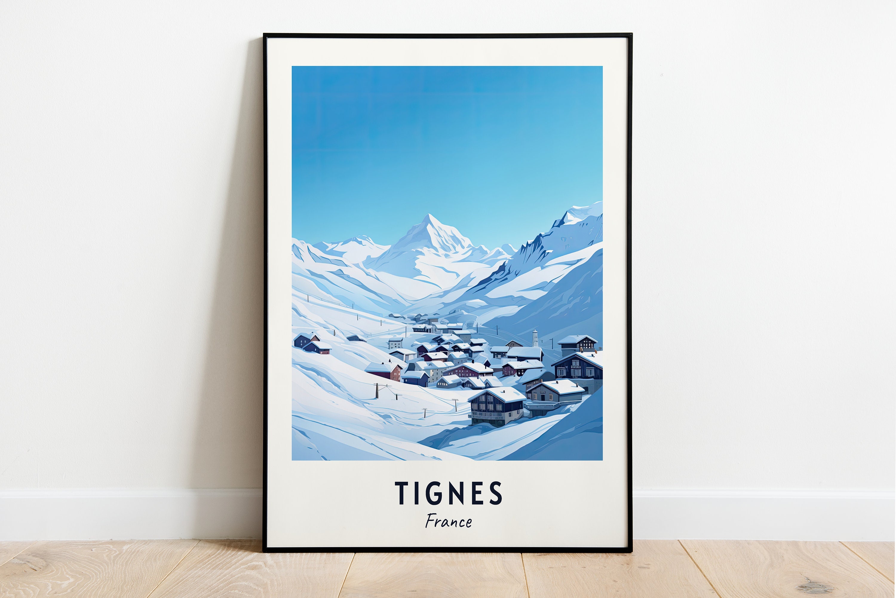 Tignes Travel Print, Tignes Ski Poster, France Ski Poster, Tignes ...