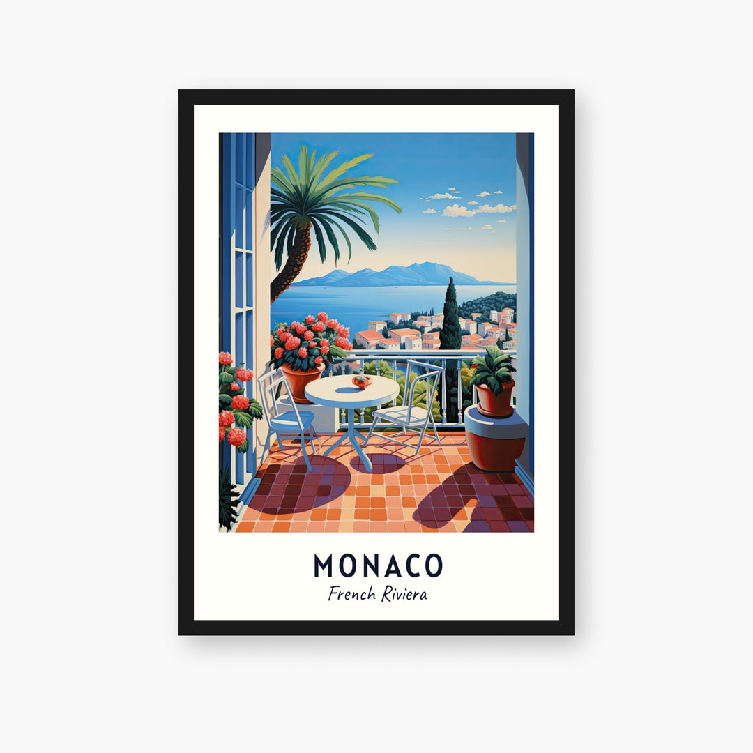 Monaco Travel Print, Monaco French Riviera Travel Gift, Printable City ...