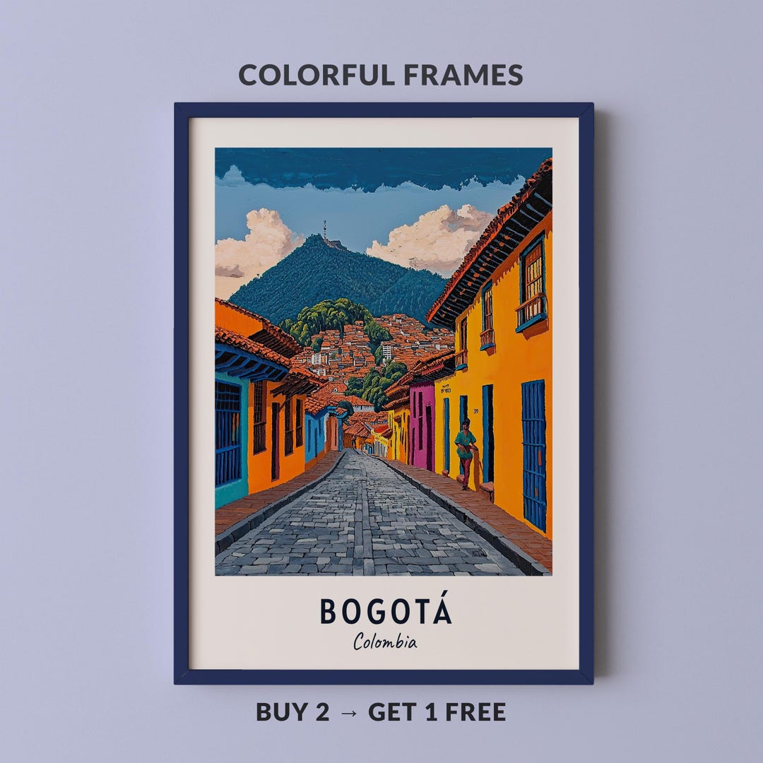 Bogotá Travel Poster Colombia Print Wall Art City Print Cityscape ...
