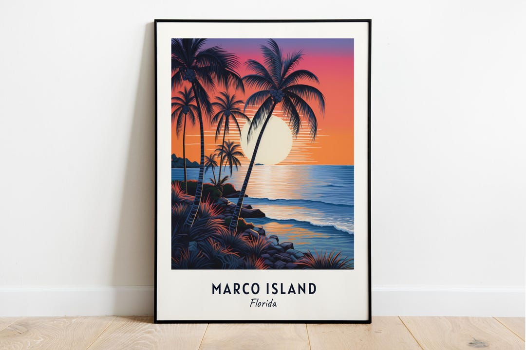 Marco Island Travel Print Wall Art, Marco Island - Florida City Print ...