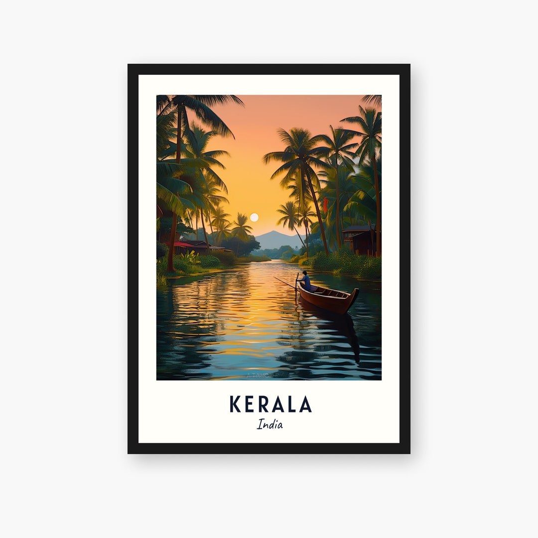 Kerala Travel Print, Kerala India Travel Gift, Printable City Poster ...