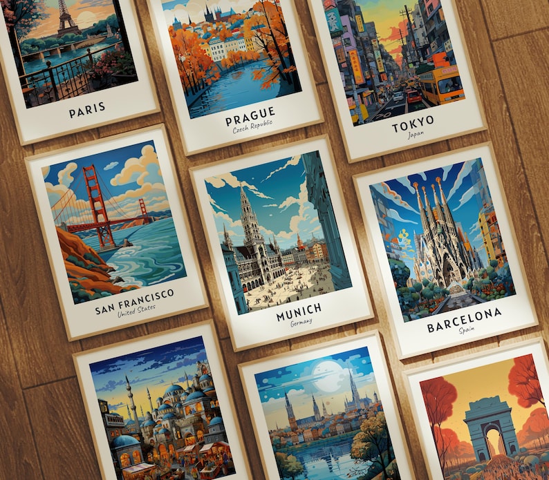 Munich Travel Poster Germany Print Wall Art City Print Cityscape ...