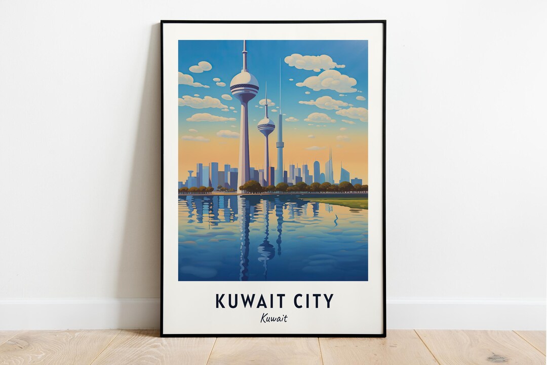 Kuwait City Travel Poster Kuwait Print Wall Art City Print Cityscape ...