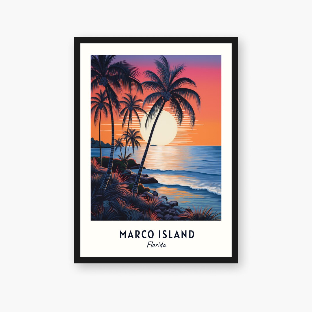Marco Island Travel Print, Marco Island Florida Travel Gift, Printable ...