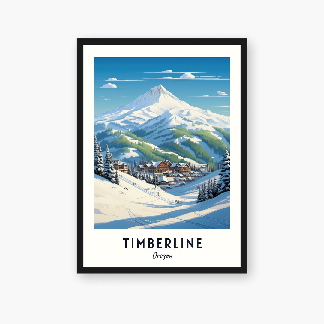 Timberline Travel Print, Timberline Ski Poster, Oregon Ski Poster ...