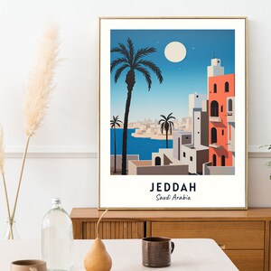 Jeddah City Print, Jeddah Travel Poster, Saudi Arabia Travel Gift ...