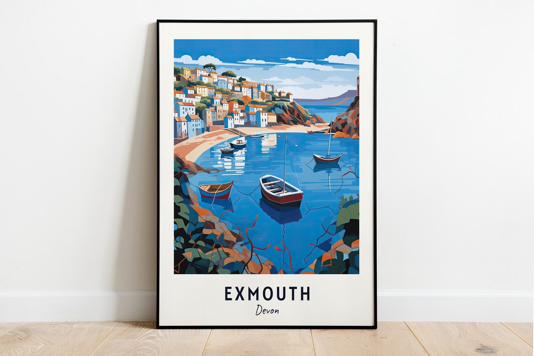 Exmouth, Devon Travel Print Wall Art, Exmouth Devon City Print, Exmouth ...