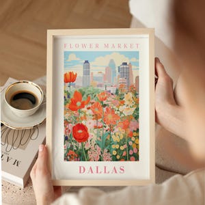 Dallas Flower Market Poster, Wall Decor, United States Floral ...