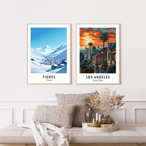 Tignes Travel Print, Tignes Ski Poster, France Ski Poster, Tignes ...