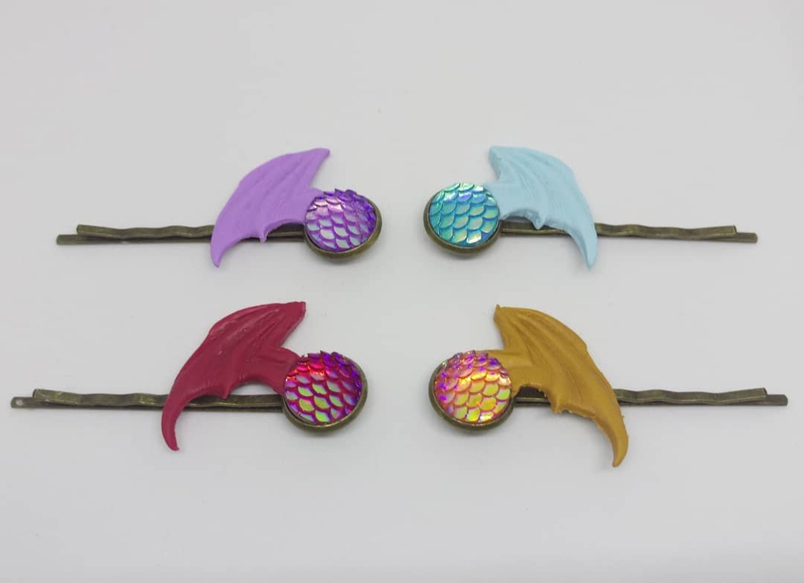 Dragon Barrettes 4 Bronze Color - Etsy UK