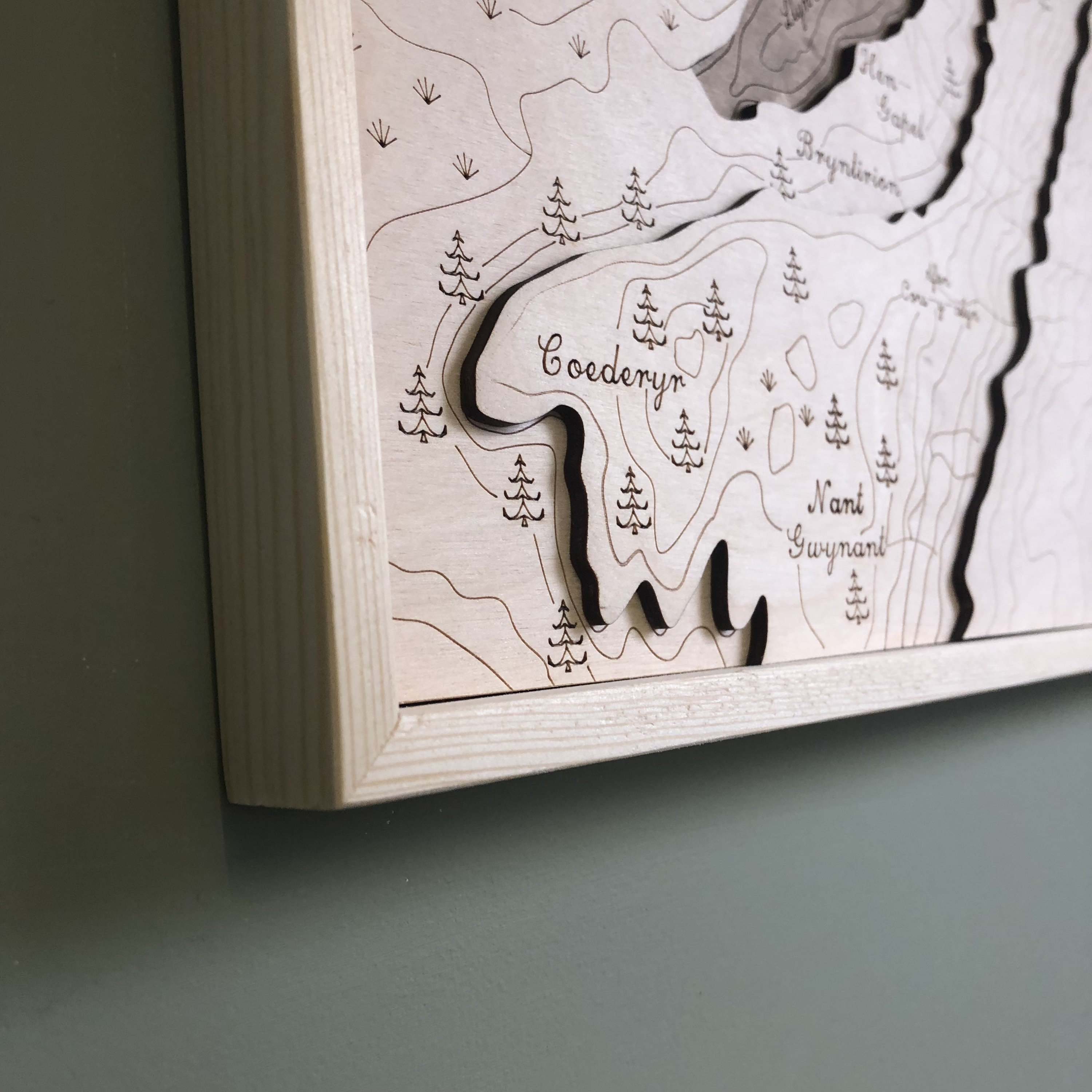 Llyn Gwynant Wooden Topographic Map / Snowdonia / Wales / | Etsy