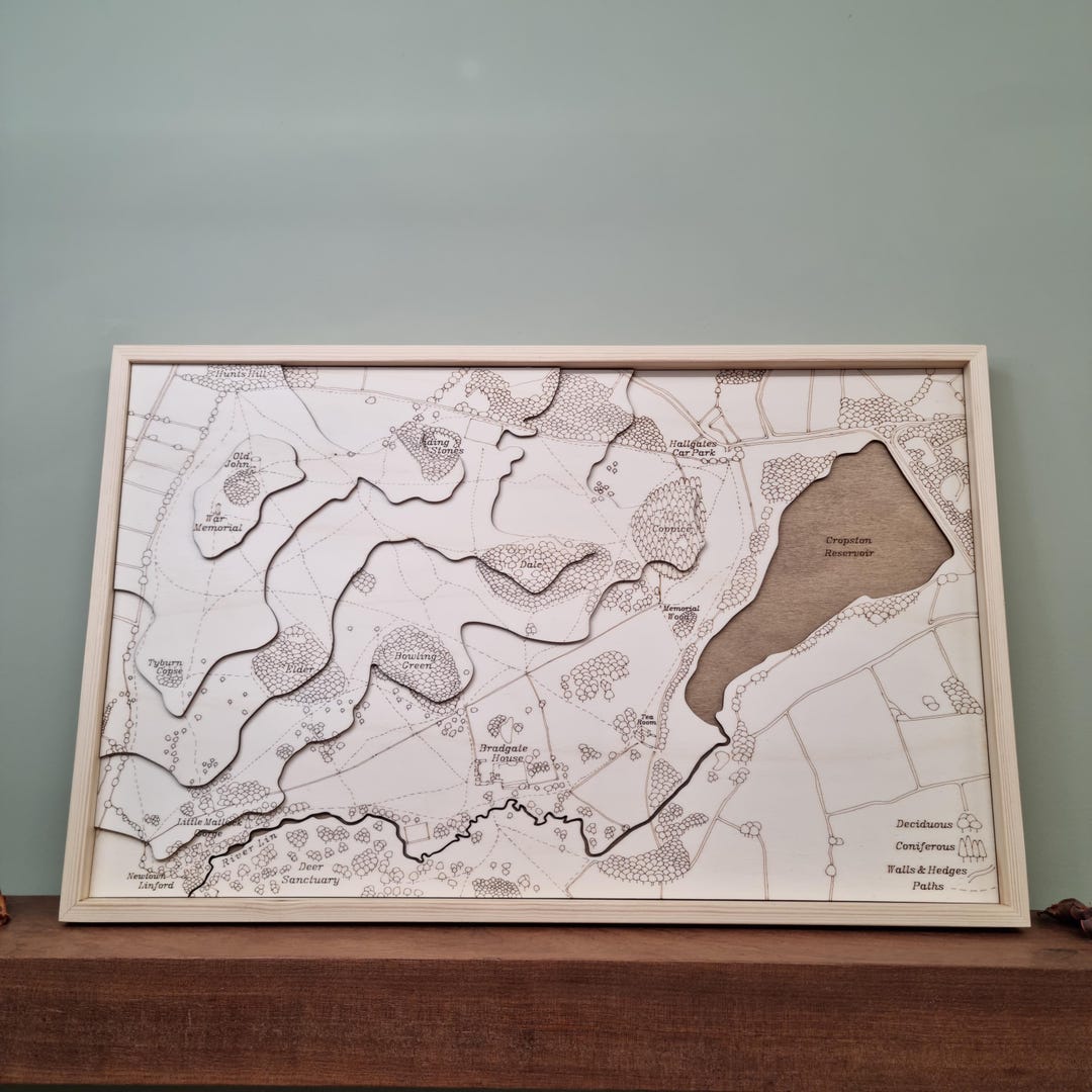 Bradgate Park Wooden Relief Map / Charnwood Forest / Leicestershire ...