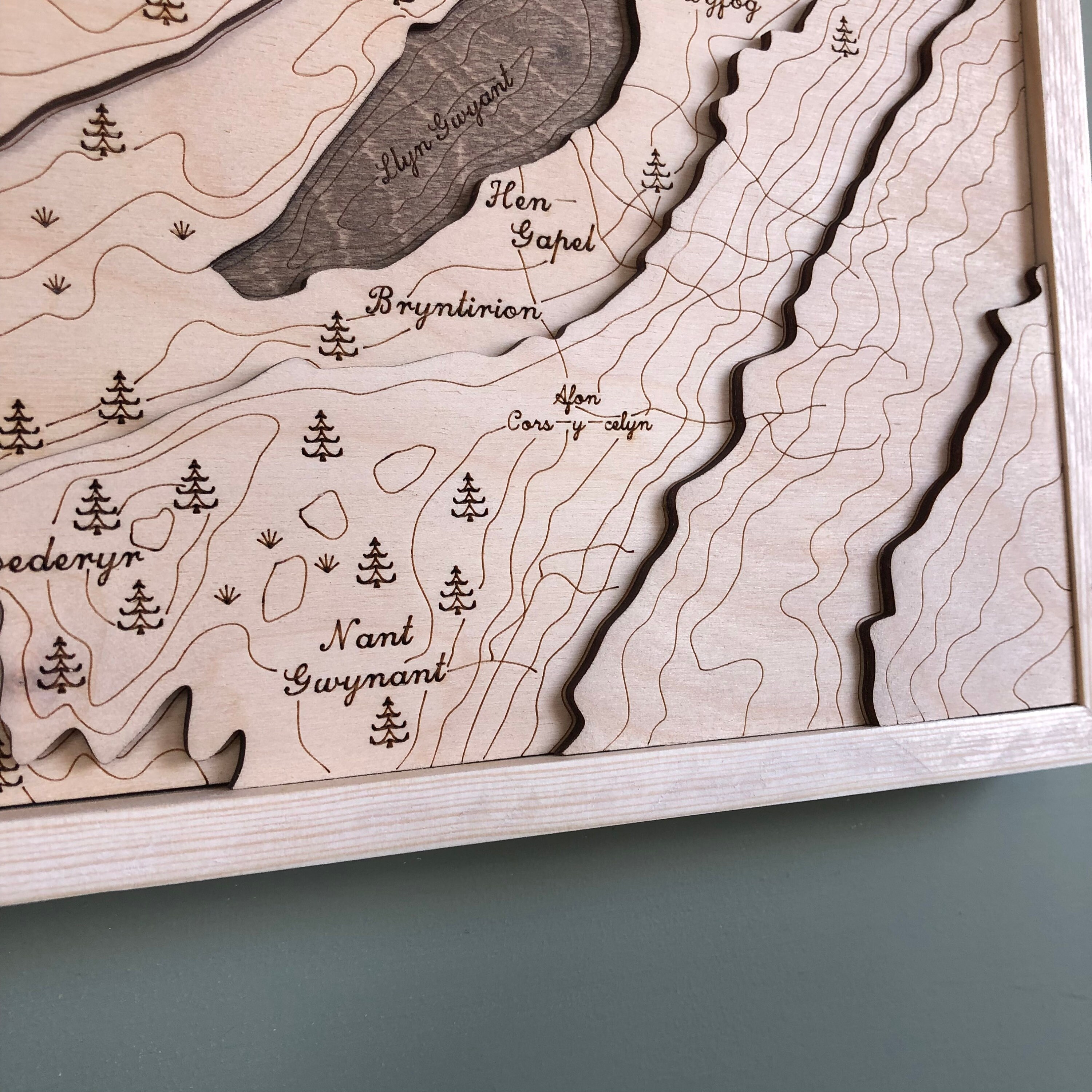 Llyn Gwynant Wooden Topographic map / Snowdonia / Wales / | Etsy
