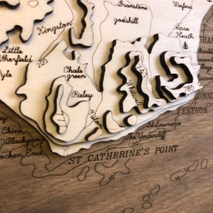 The Isle of Wight Wooden Topographic Map / South Coast / the - Etsy
