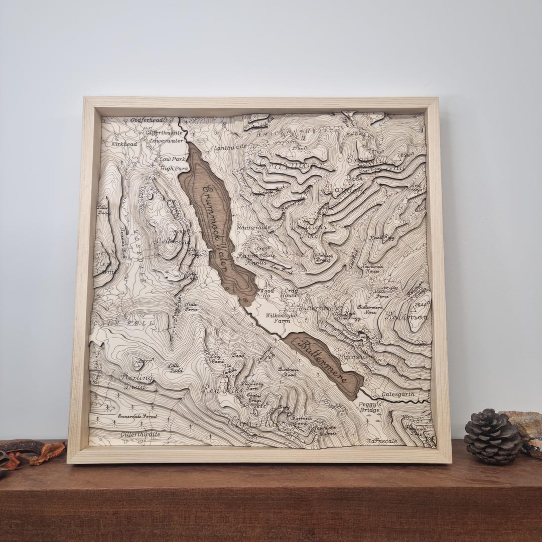 Buttermere & Crummock Water 3D Wooden Map - English Lake District - Etsy UK