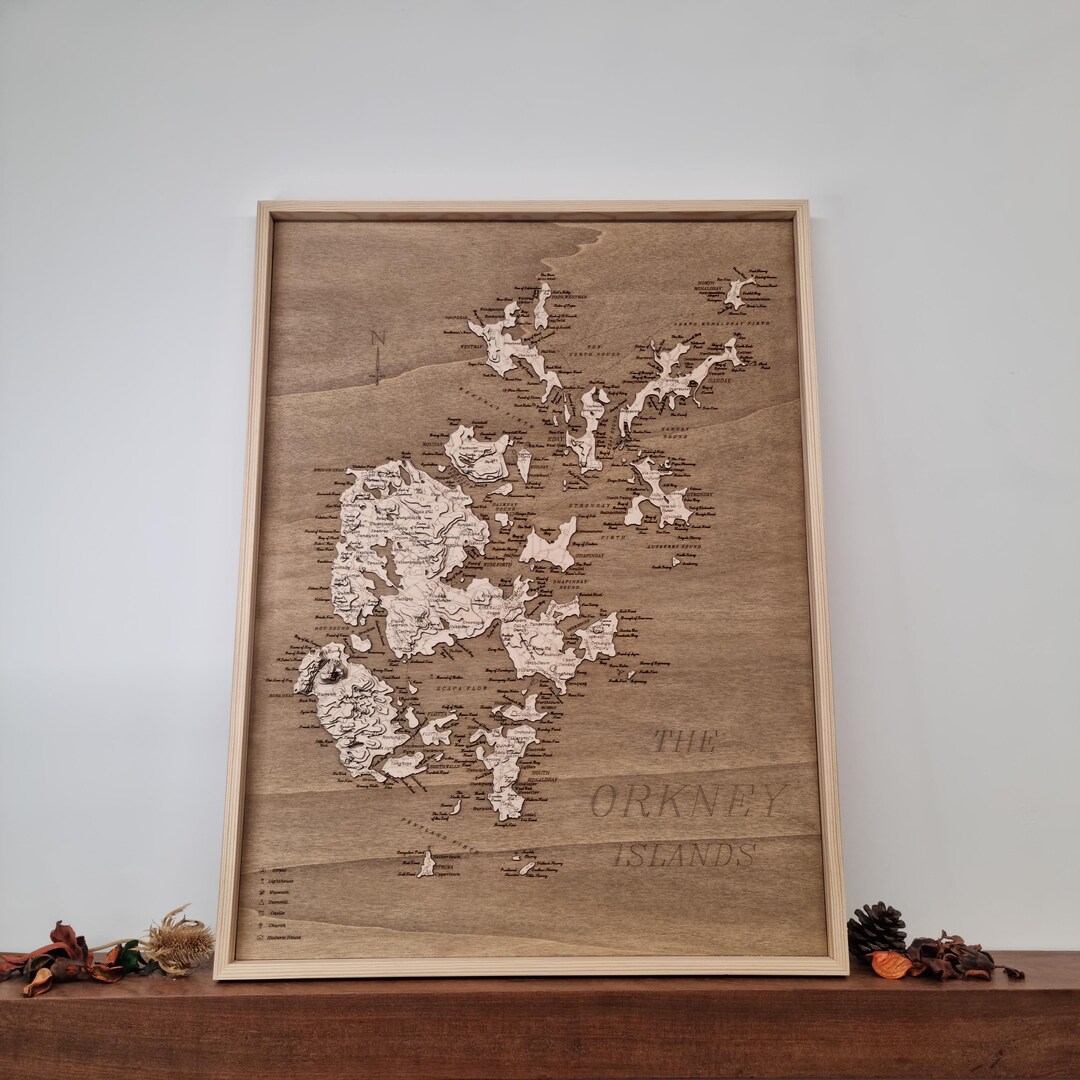 The Orkney Isles Wooden 3d Map Papa Westray Skara Brae Stromness ...
