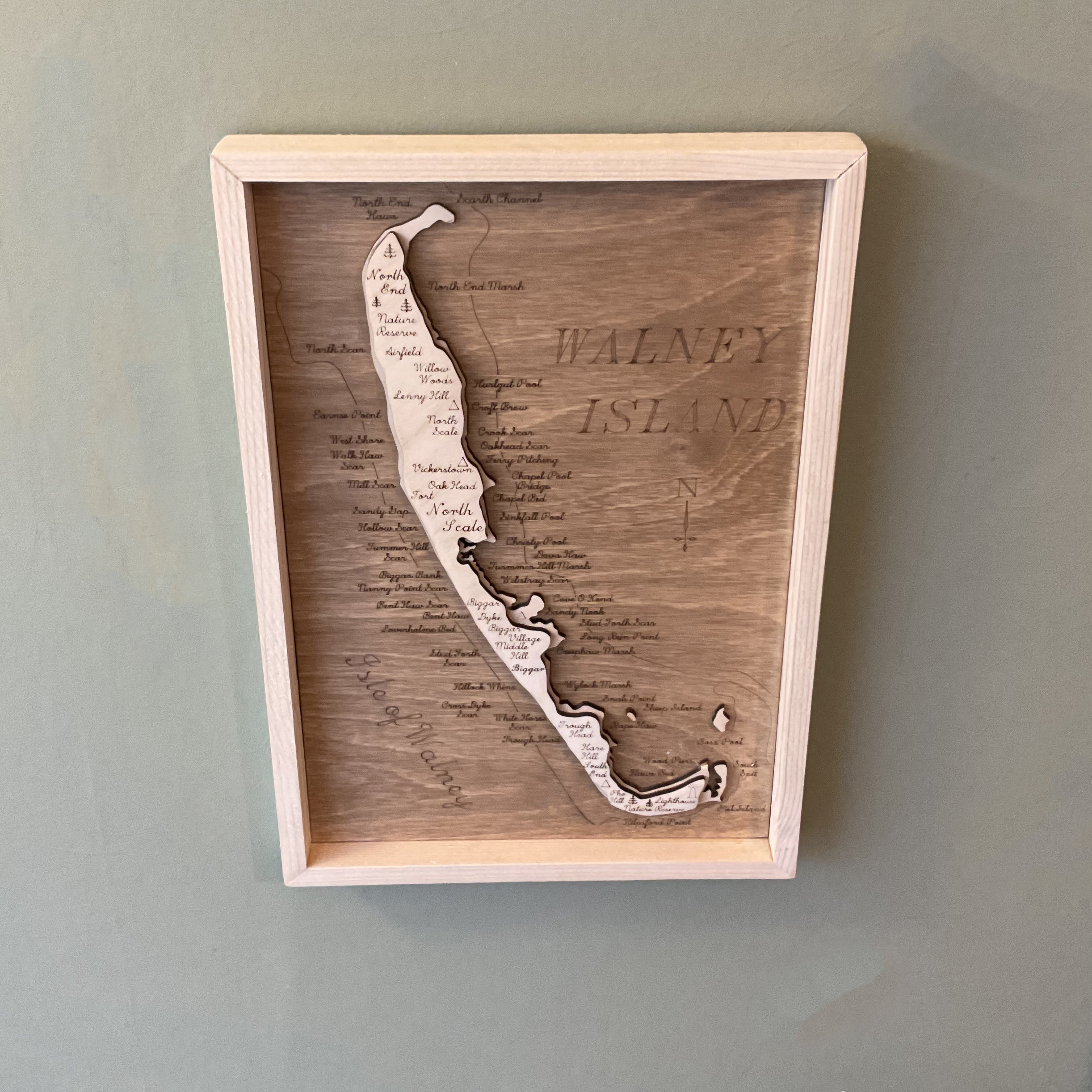 Walney Island Wooden Topographic Map Cumbria Barrow-in-Furness | Etsy