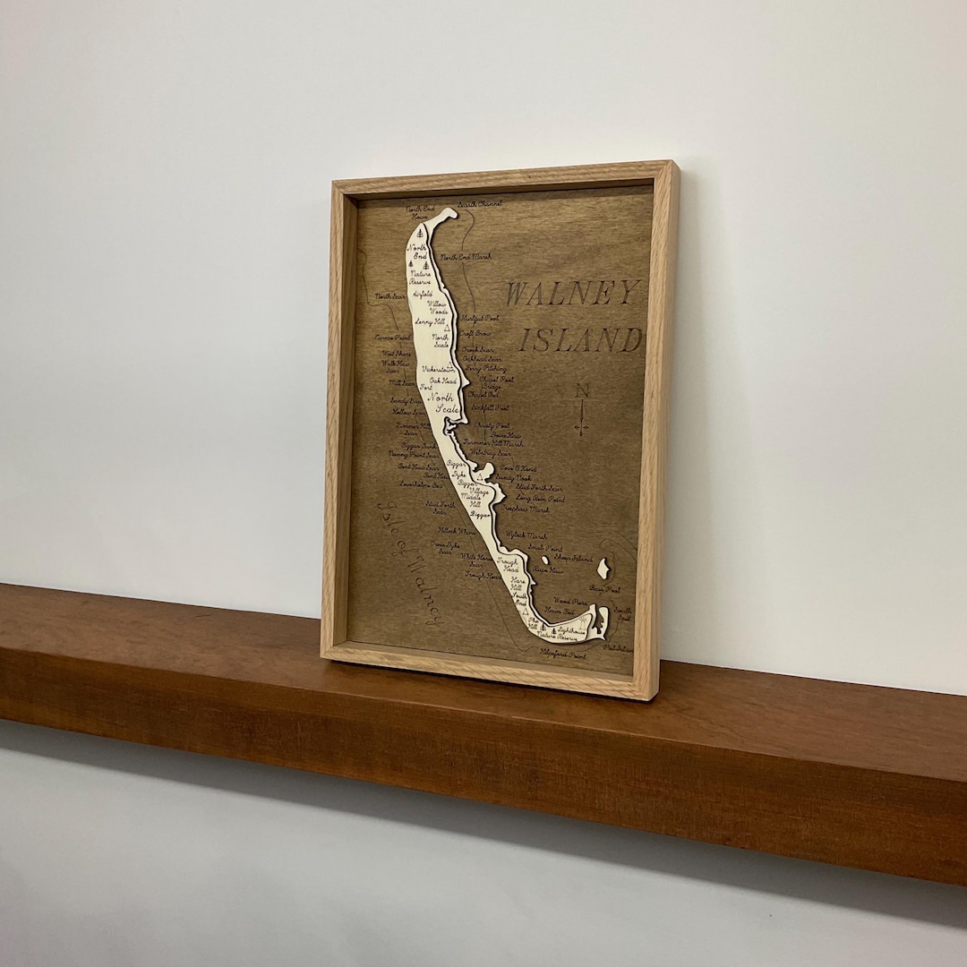 Walney Island Wooden Topographic Map Cumbria Barrow-in-furness Isle of ...