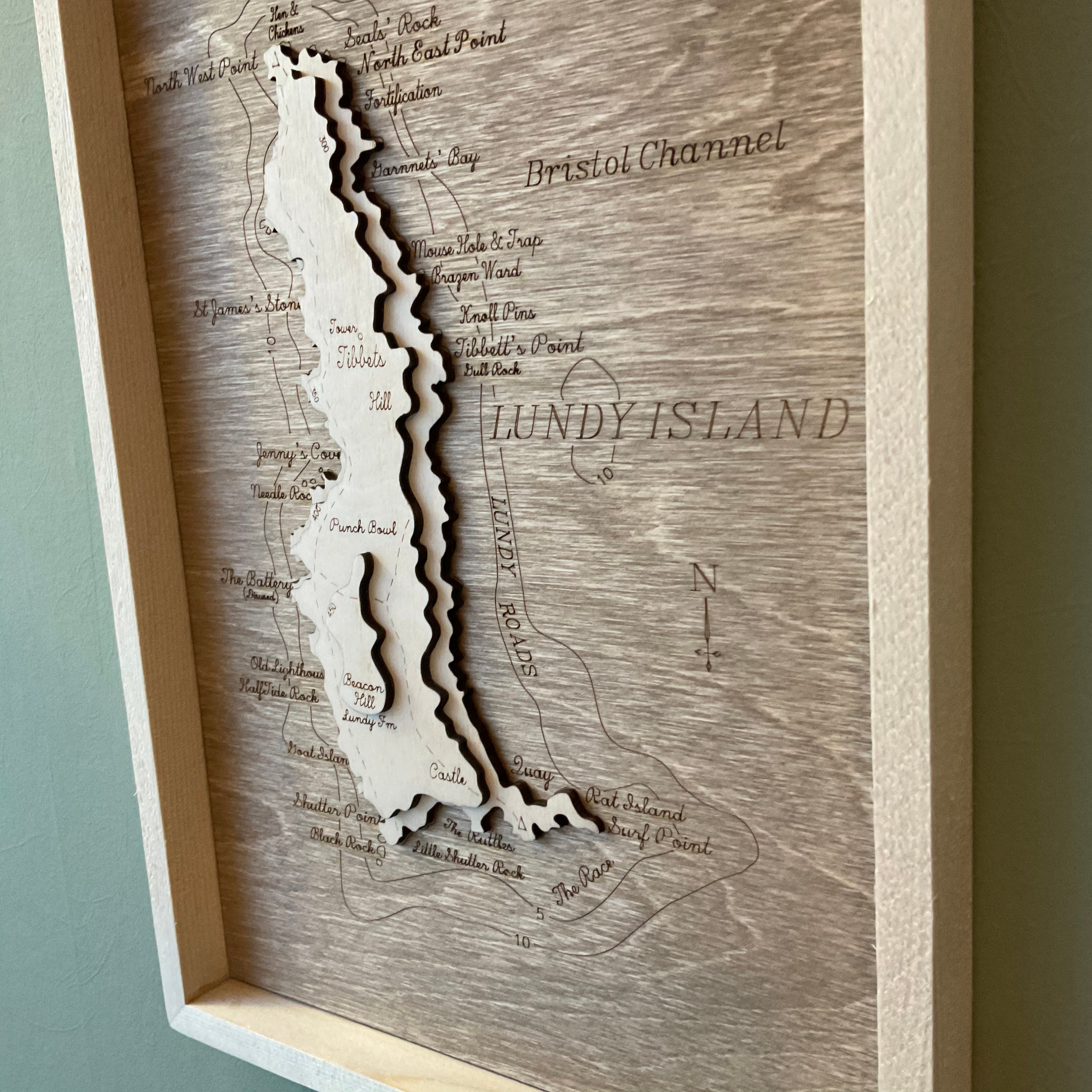 Lundy Island Wooden Topographic Map Bristol Channel Torridge | Etsy
