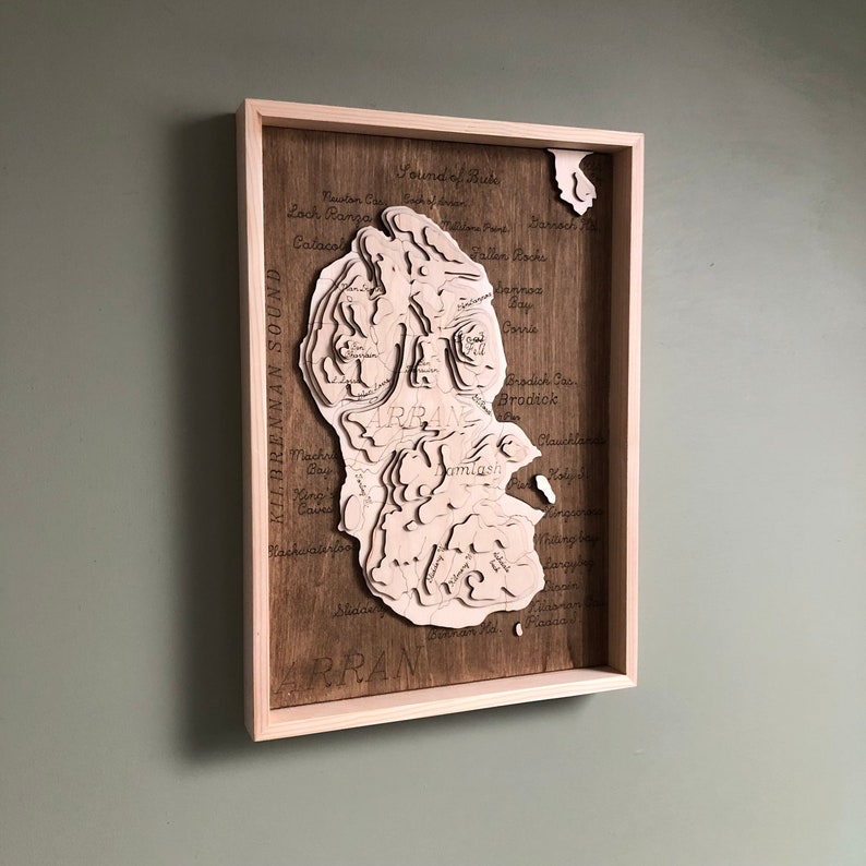 Isle of Arran / Wooden Topographic Map / Lamlash / Goat Fell / - Etsy