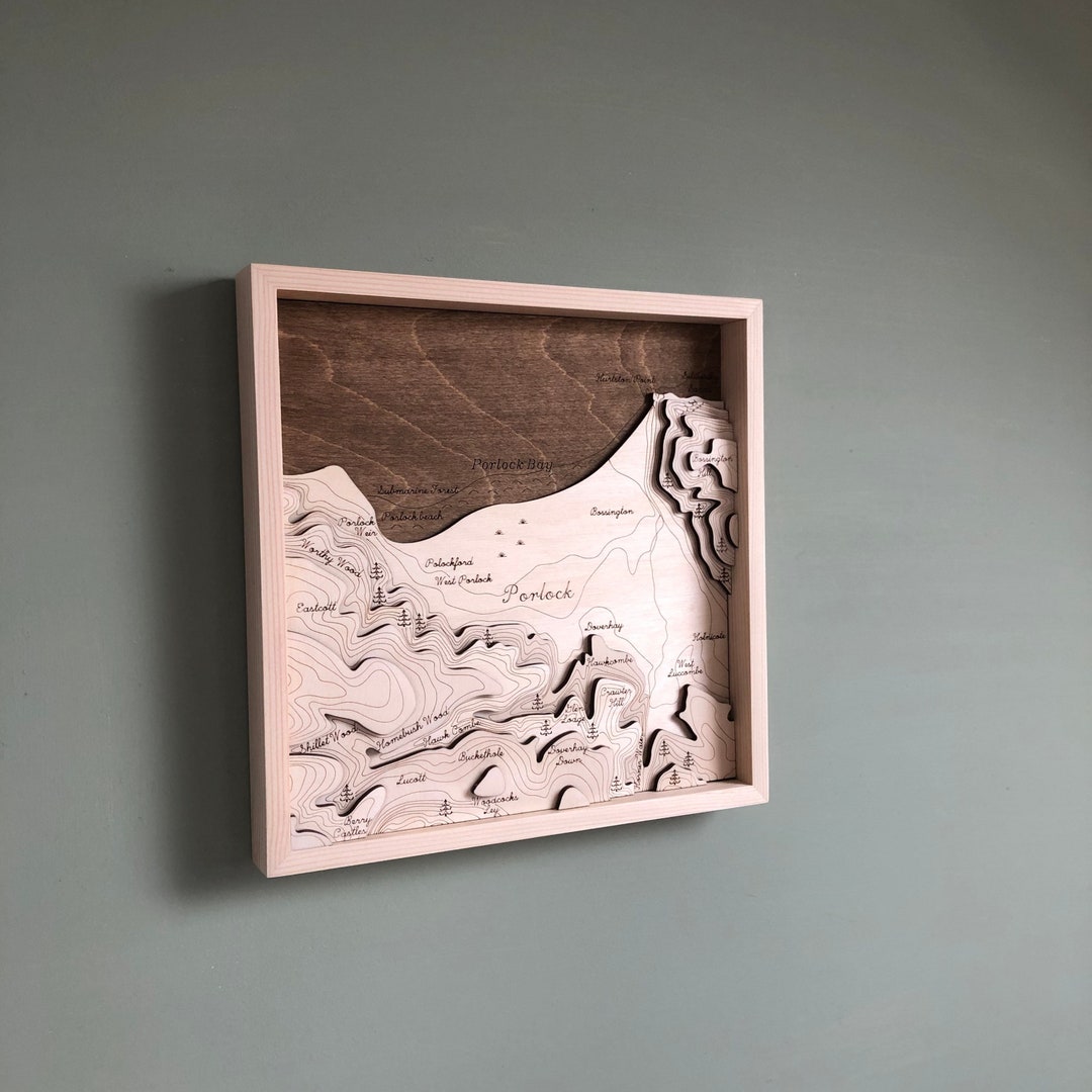 Porlock & Porlock Bay 3d Engraved Map Porlock Weir Bossington Porlock ...