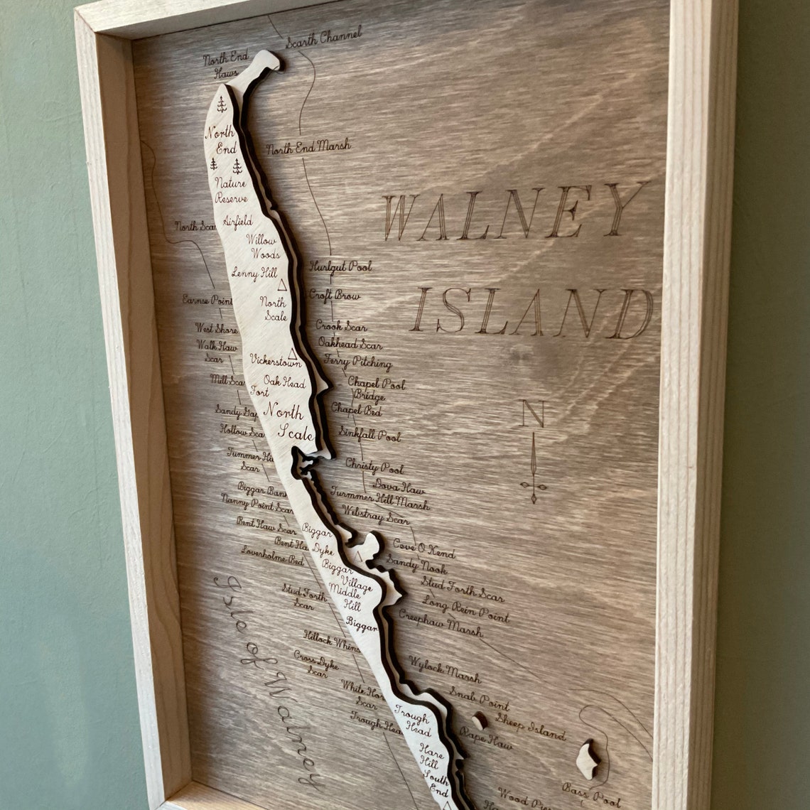 Walney Island Wooden Topographic Map Cumbria Barrow-in-Furness | Etsy